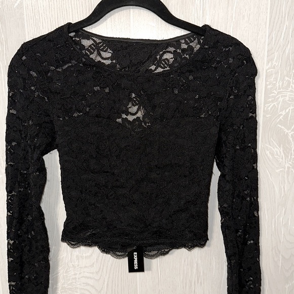 Express | Tops | Express Sweetheart Lace Open Back Crop Top | Poshmark